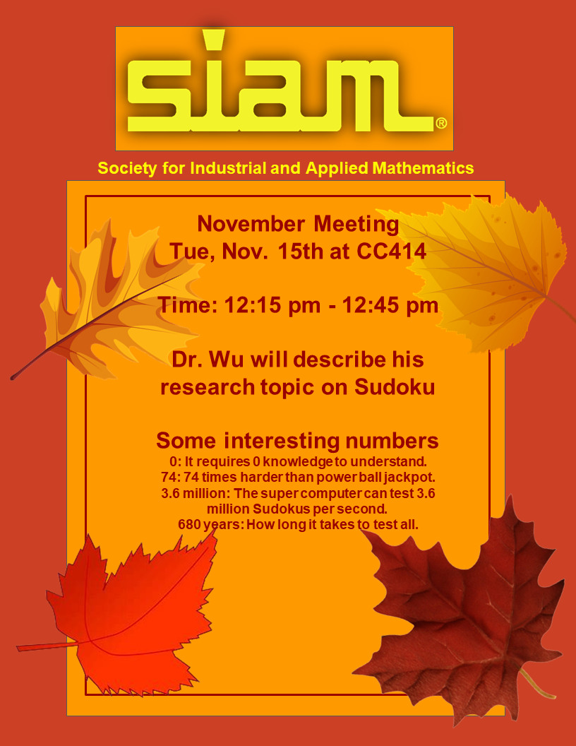 Society for Industrial and Applied Mathematics (SIAM) | WTAMU