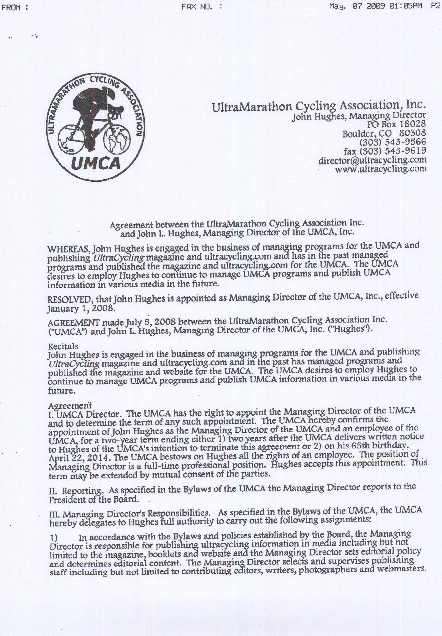 UMCA BOD Meeting Agenda 22 Jan 2010